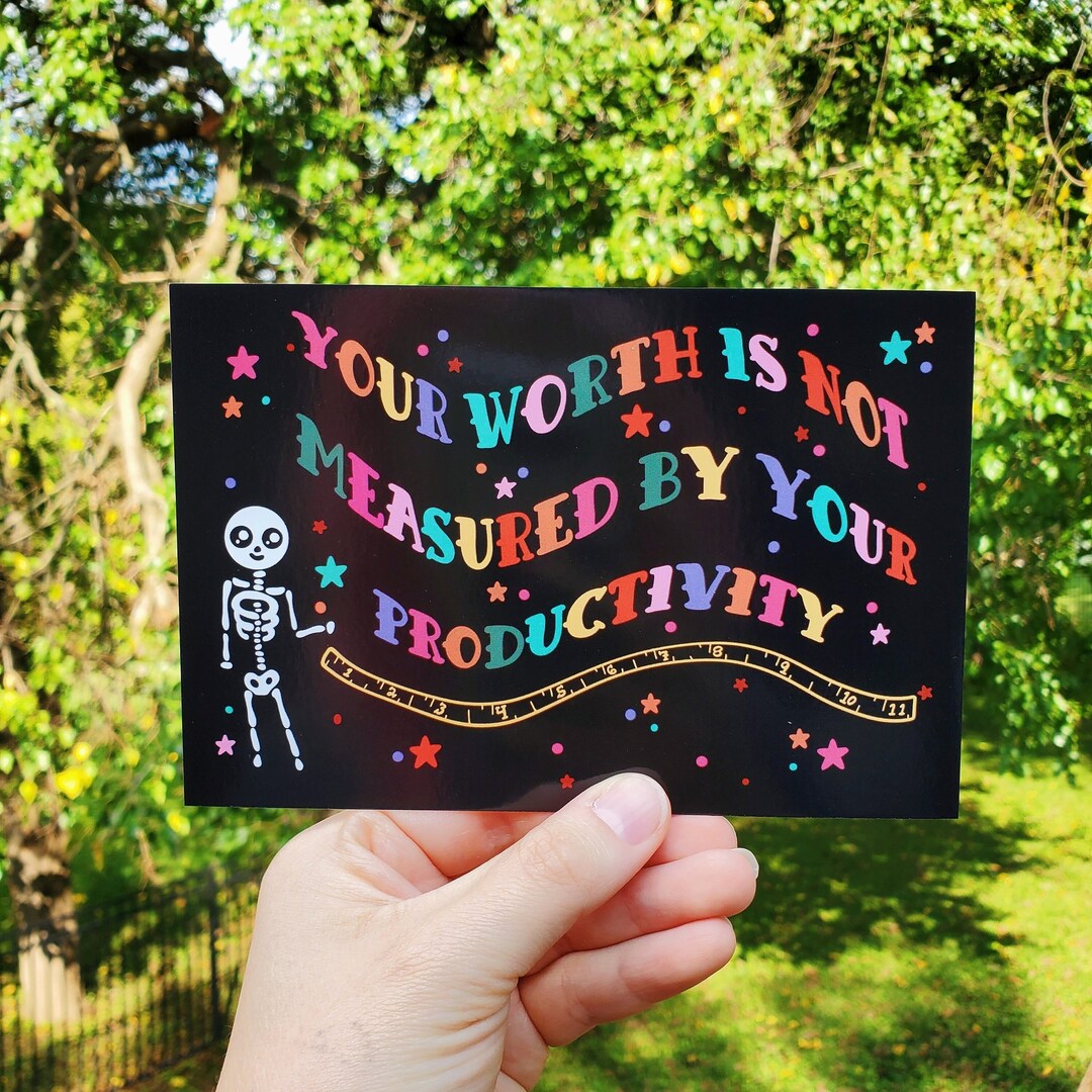 Mental Health Art Print | A6 Art Print | Your Worth is Not Measured by ...