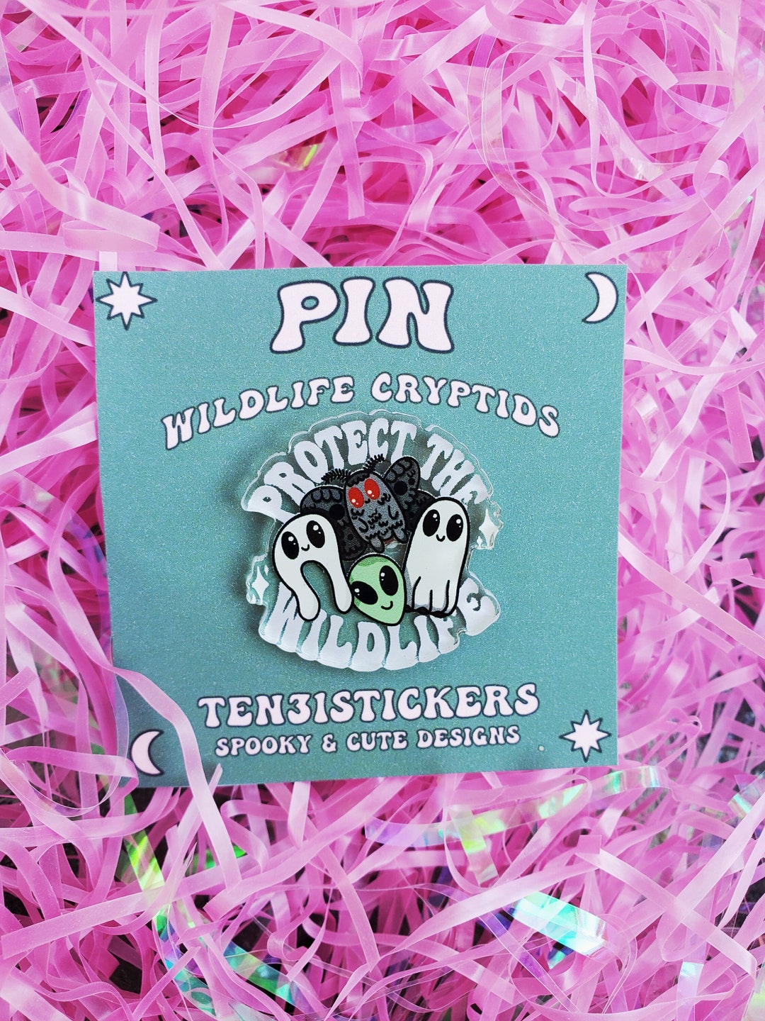 Protect the Wildlife Cryptid Acrylic Pin | Cute Crytpid Pin | Spooky ...
