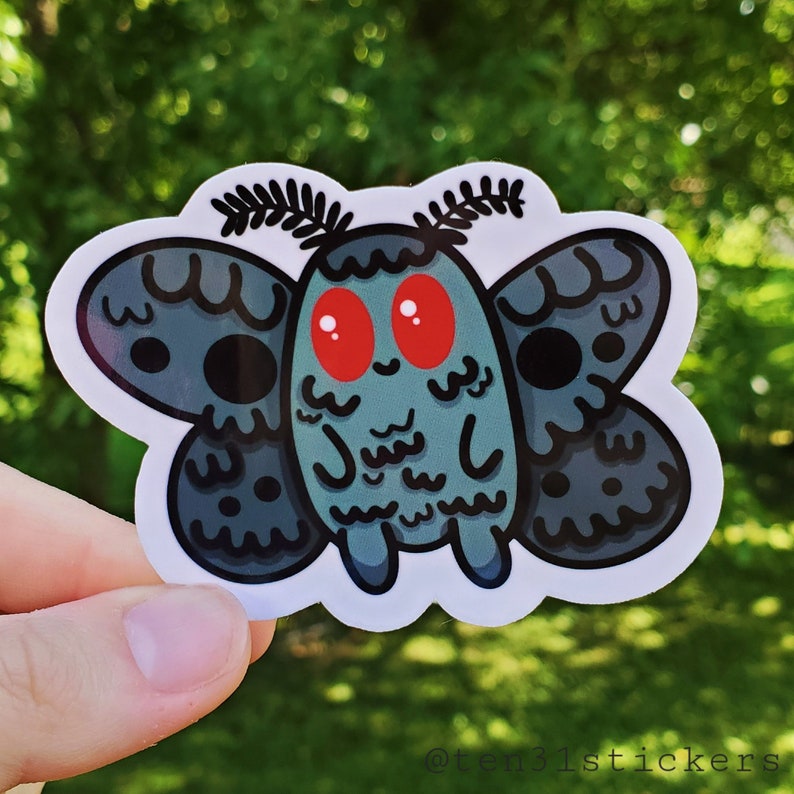 Cute Mothman Sticker Chibi Mothman Decal Kawaii Mothman - Etsy