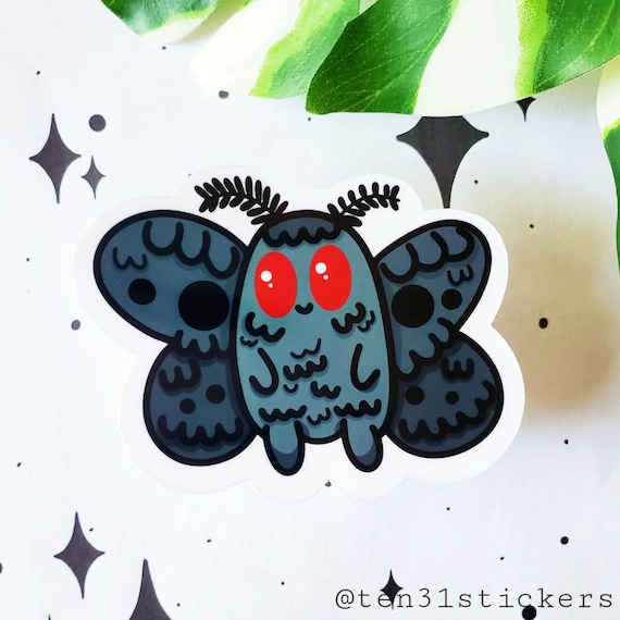 Cute Mothman Sticker Chibi Mothman Decal Kawaii Mothman - Etsy