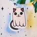 Cute Cat Ghost Sticker Spooky Halloween Ghost Decal Black - Etsy