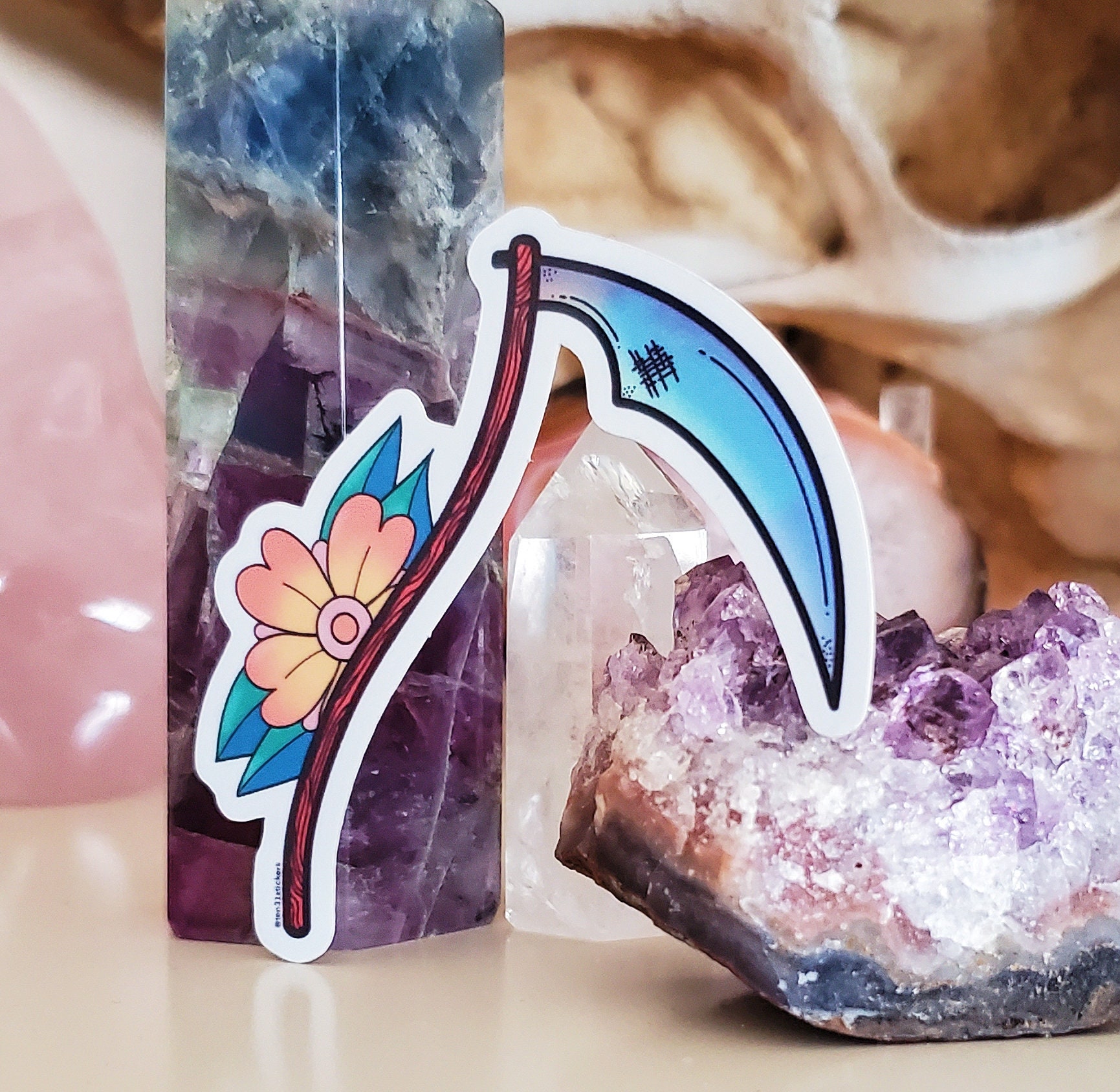 Scythe Sticker Grim Reaper Sticker Gruselige Sticker | Etsy