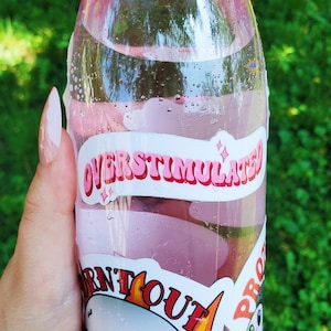 Overstimulated Sticker | Cute Mental Health Sitcker | Pink ADHD Decal ...