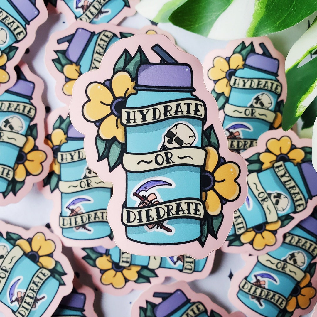 Hydrate or Diedrate Sticker| Matte Glare Free | Stay Hydrated Decal ...