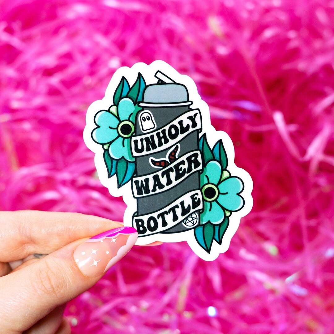 Unholy Waterbottle Sticker | Spooky Waterbottle Decal | Cute and Spooky ...