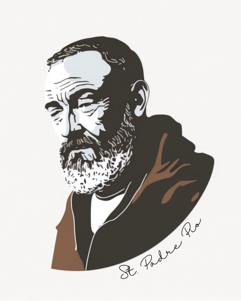 Saint Padre Pio Downloadable Wall Art, Catholic Wall Art, Minimalist ...
