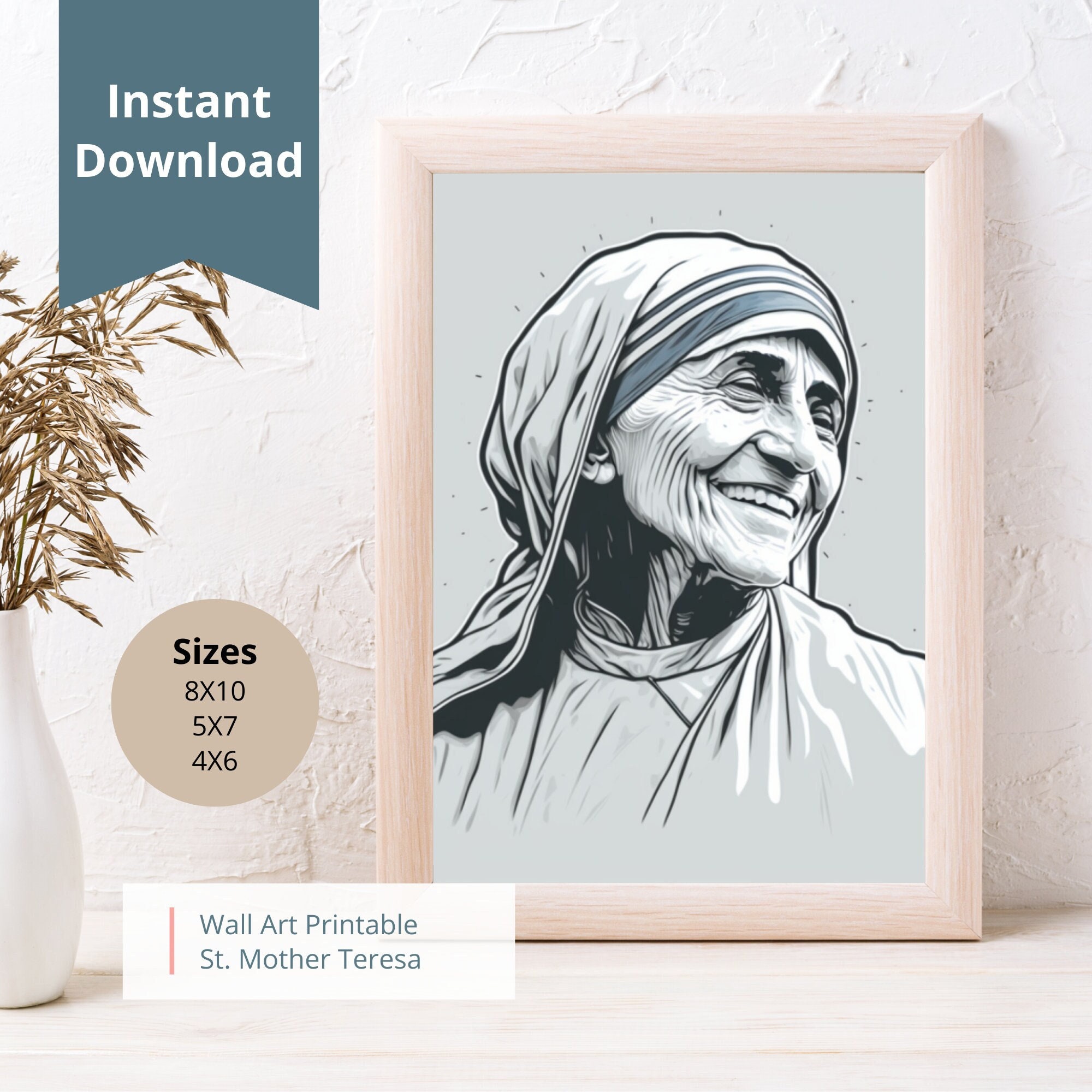 St. Mother Teresa of Calcutta Digital Download, Mother Teresa Wall Art ...