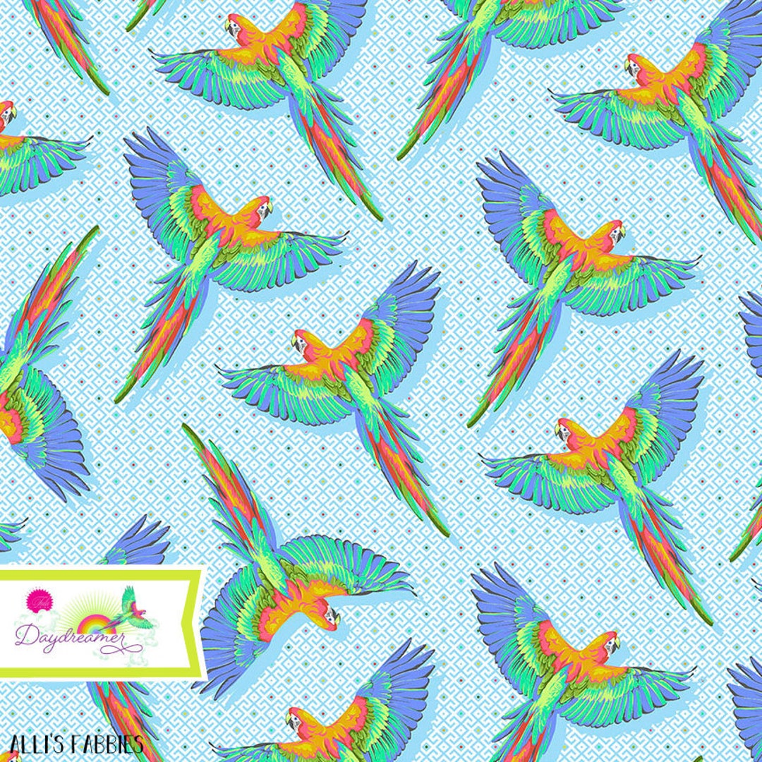 Tula Pink Daydreamer, Macaw Ya Later Cloud Blue - Etsy