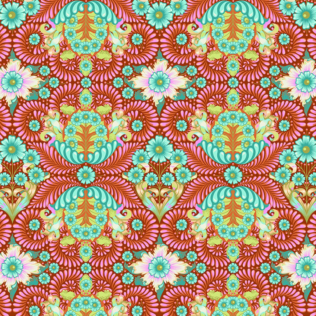 Tula Pink FQ+ Yardage Slow and Steady,tortoise Orange Crush, by the FQ ...