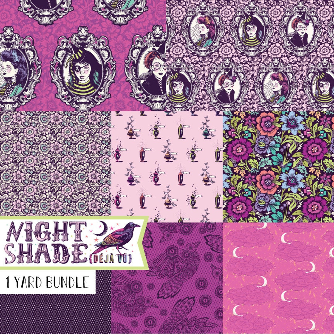 Tula Pink's Night Shade deja Vu 1 Yard Bundle - Etsy