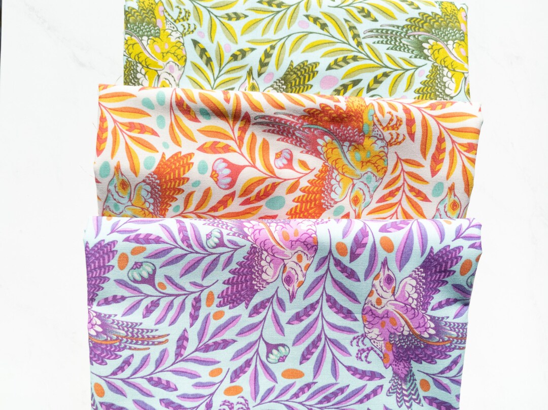 Tula Pink FQ Yardage Spirit Animal Retweet Birds Colorway - Etsy
