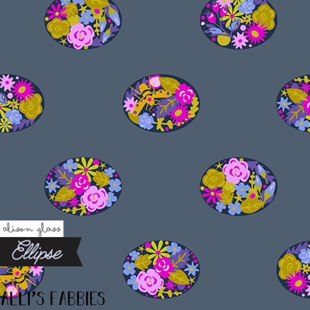 Alison Glass Ellipse, Floral Dot, Sapphire - Etsy