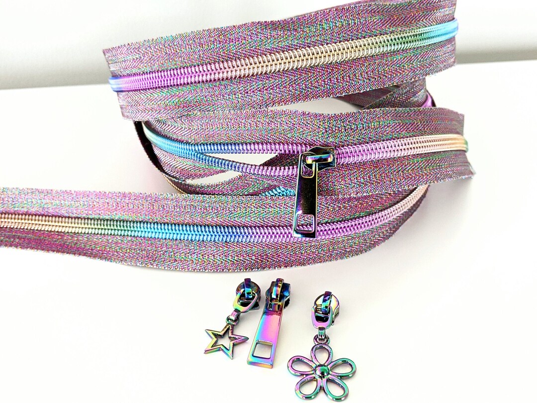 Sparkle Rainbow 5 Zipper Tape by the Yard - Etsy