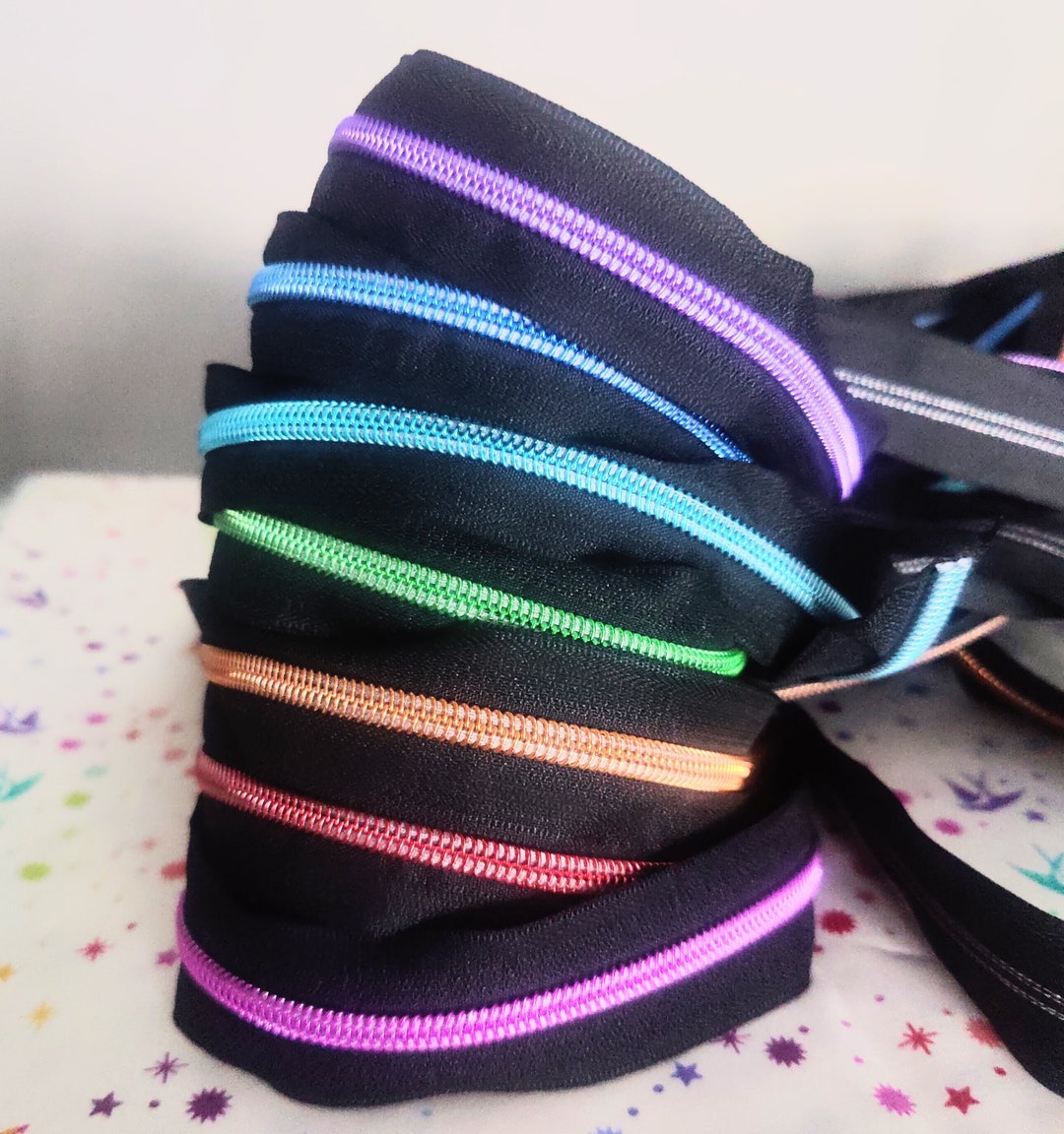 Bright Color Black #5 Nylon Zipper Tape, by the Yard! - Etsy
