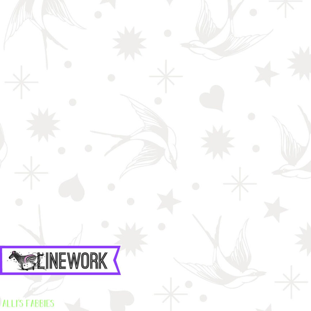 Tula Pink Linework Fairy Flakes, Paper White on White - Etsy