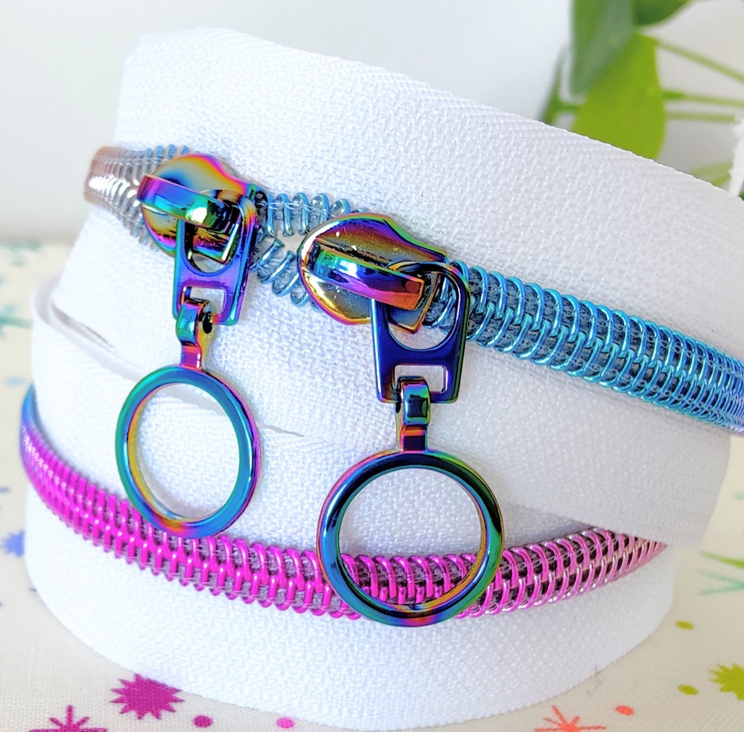 Circle Rainbow Iridescent 5 Metal Zipper Pulls, Set of 5 - Etsy