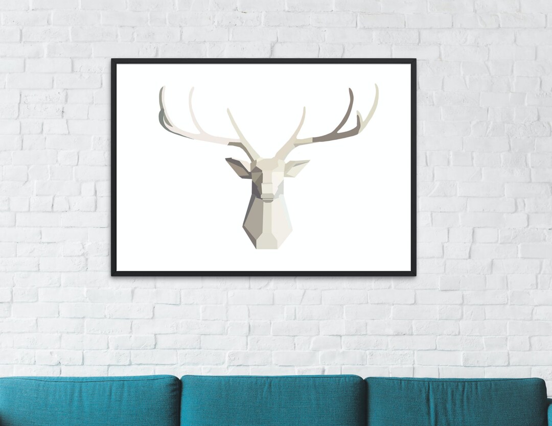 Abstract Deer Head Illustration - Etsy