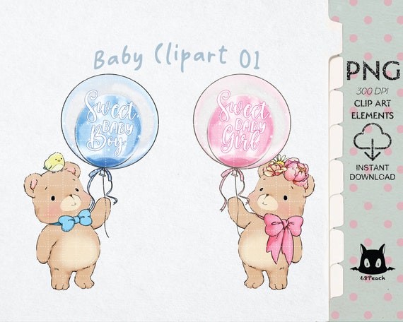 Baby Shower Little Bear Clipart Baby Newborn Baby Shower - Etsy