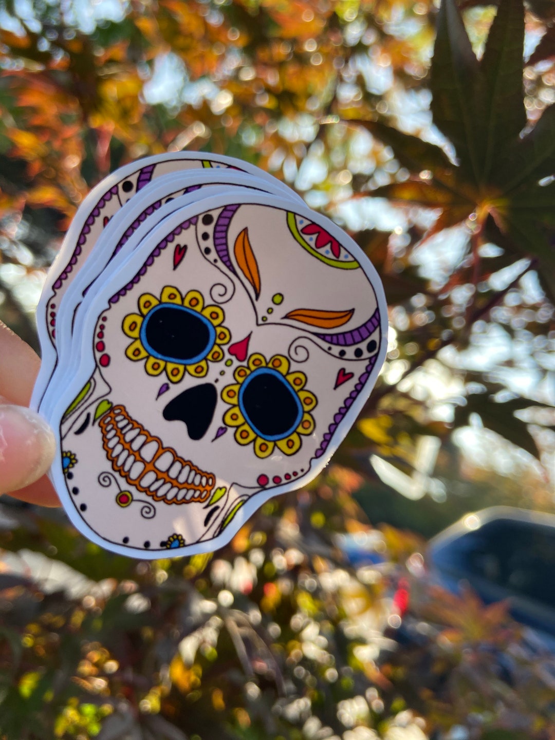 Calavera Vinyl Sticker | Mexican Skull Sticker | Calavera Sticker | Dia ...