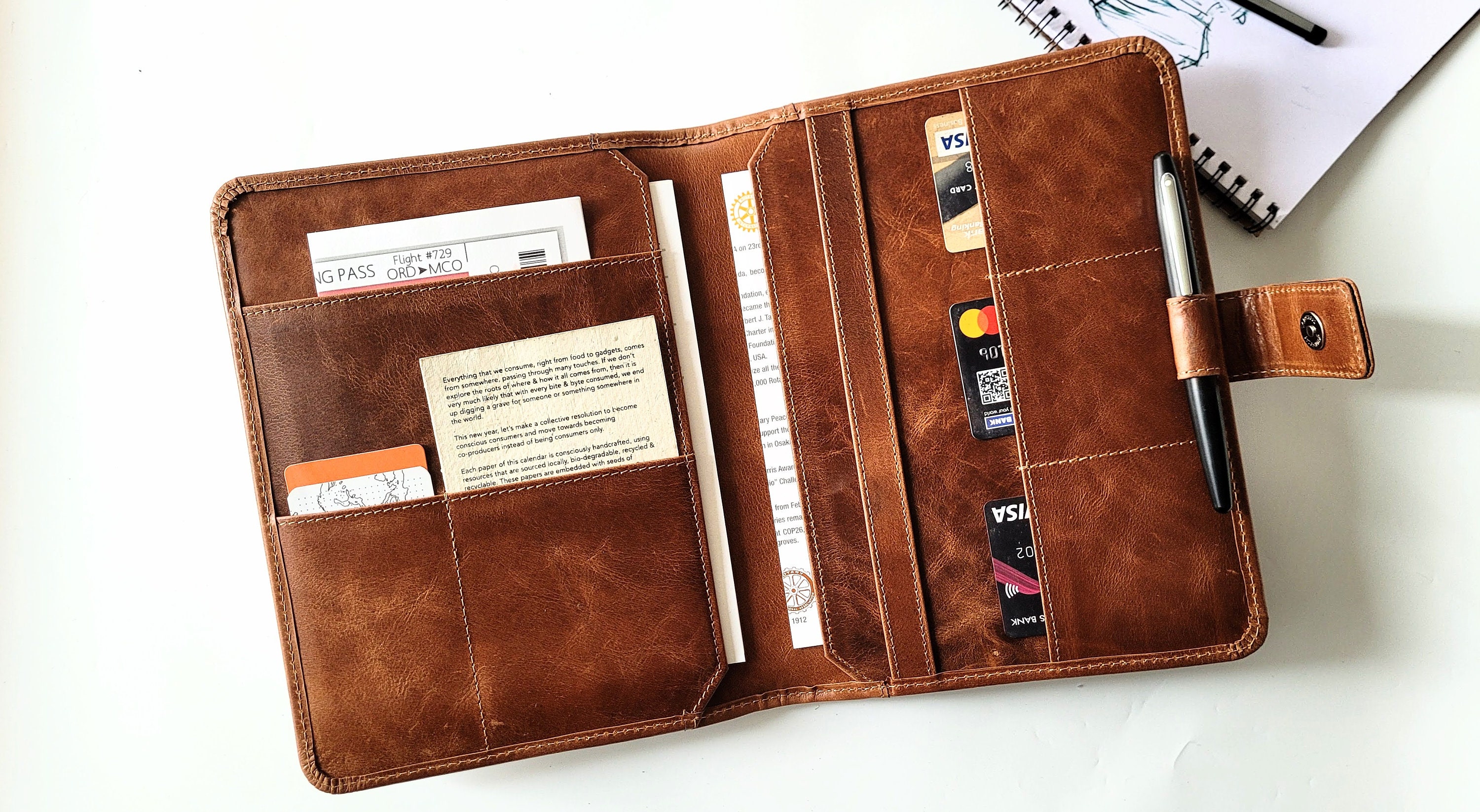 Personalized Leather Portfolio for Men, Custom Name&logo Leather ...