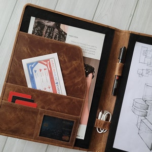 Personalized Leather Portfolio for Men, Custom Name&logo Leather ...