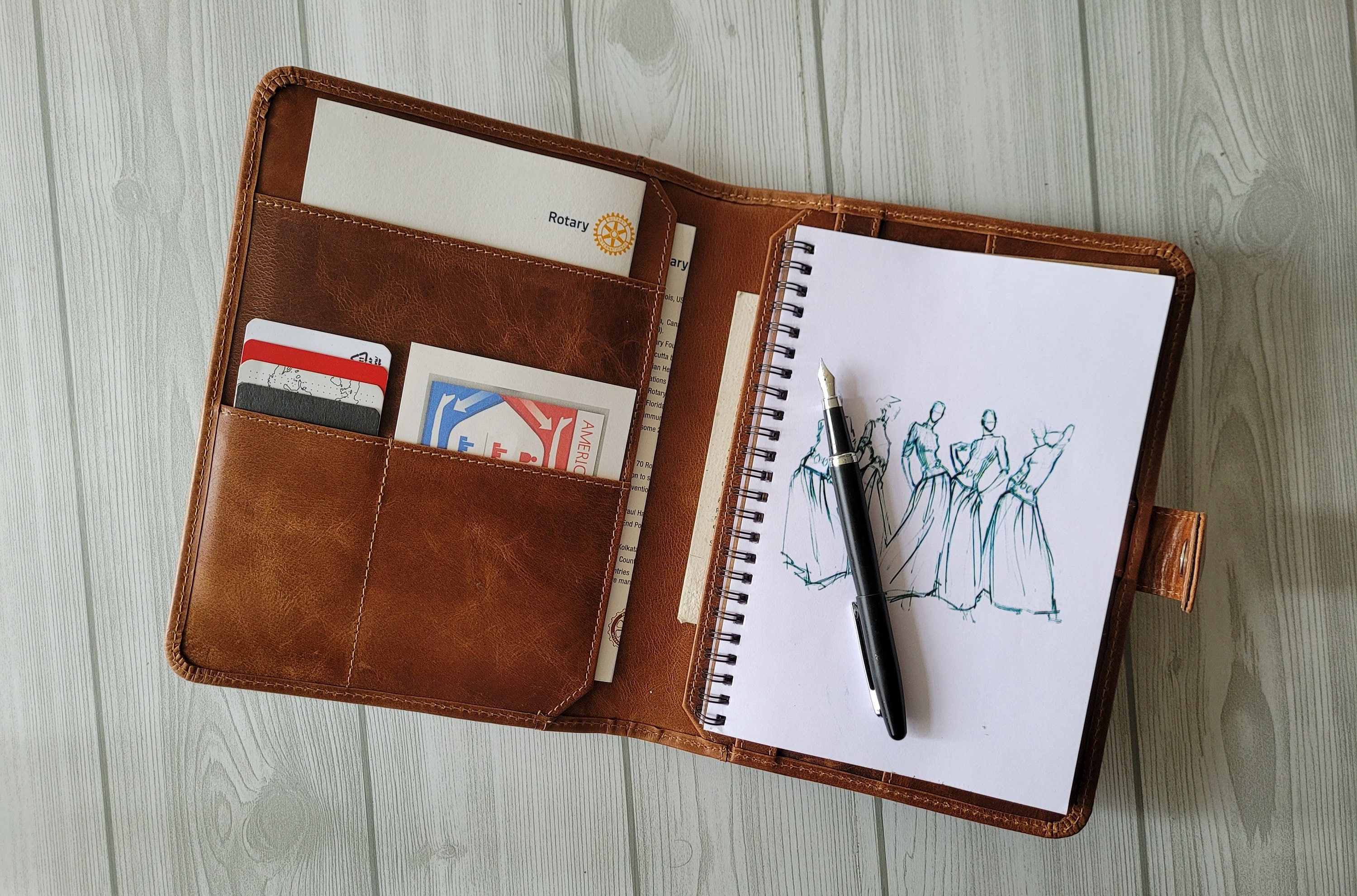 A5 Leather Compendium Journal Cover Personalized Leather - Etsy