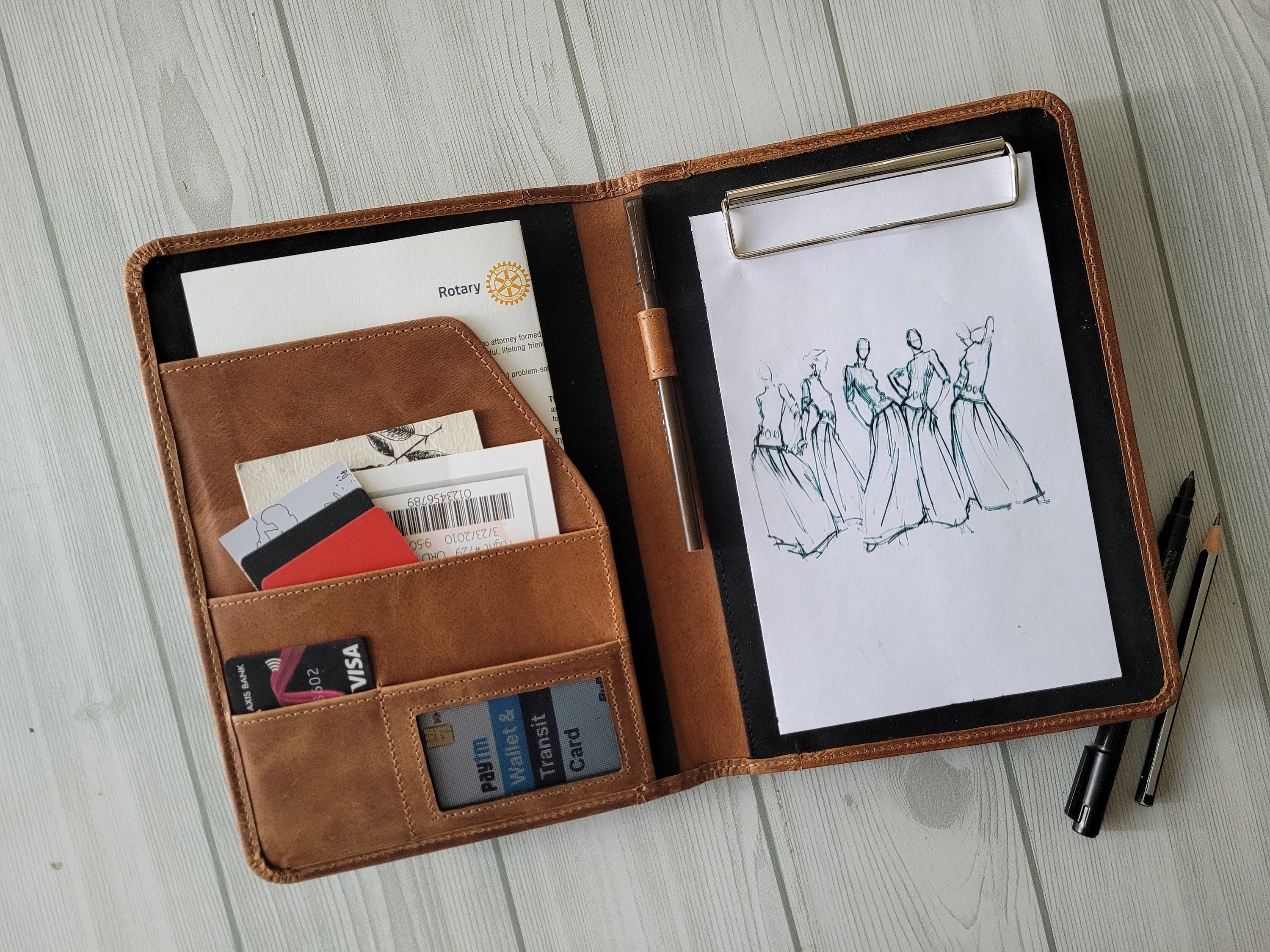 Personalized Leather Clipboard With A4 / A5 Notepad Holder for Business ...
