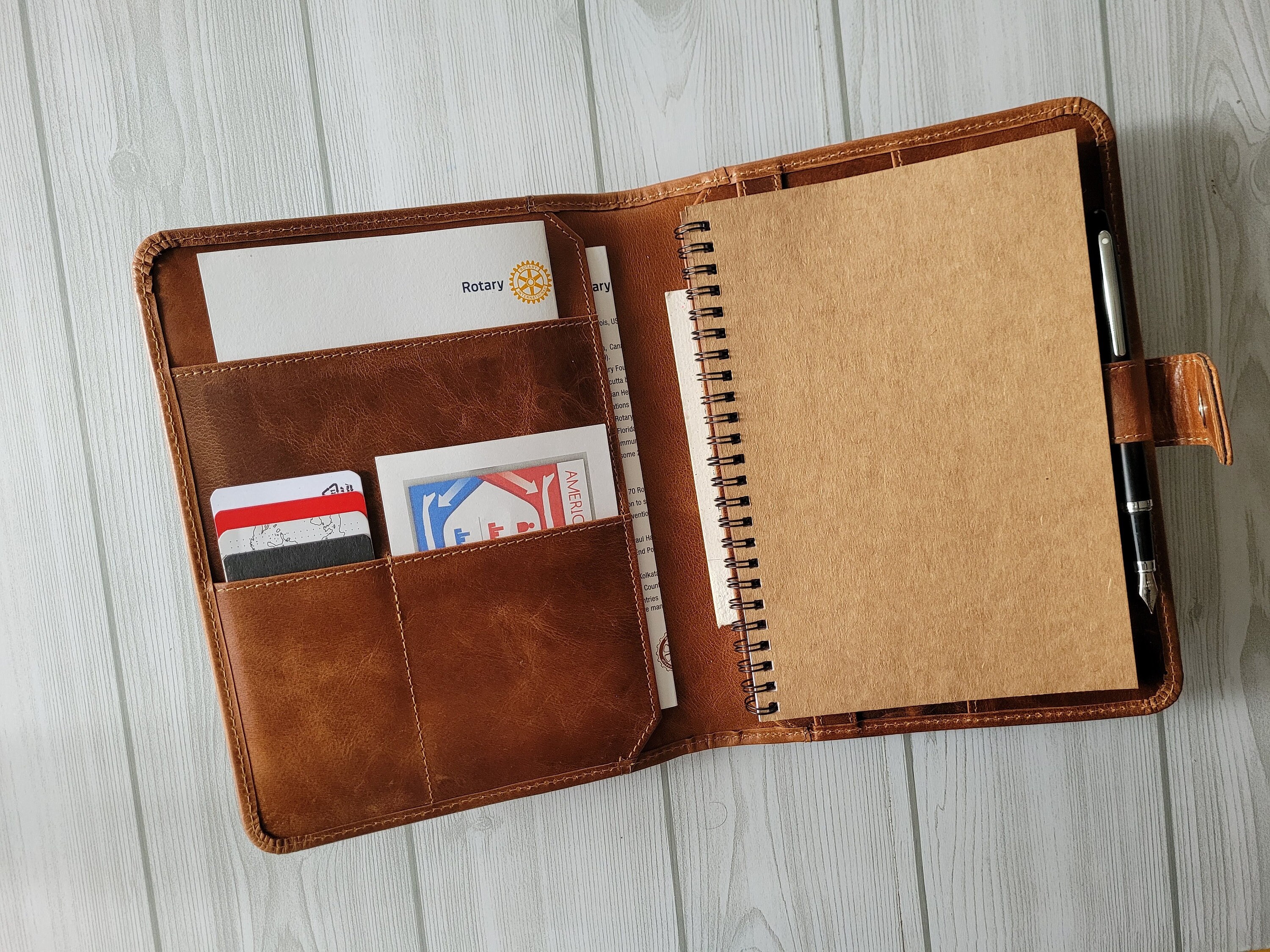 A5 Leather Compendium Journal Cover Personalized Leather - Etsy