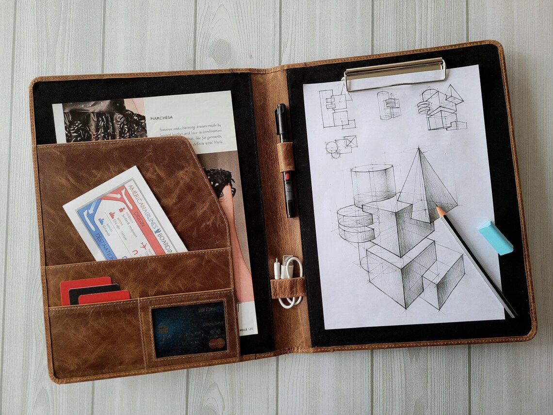 Personalized Leather Portfolio for Men, Custom Name&logo Leather ...