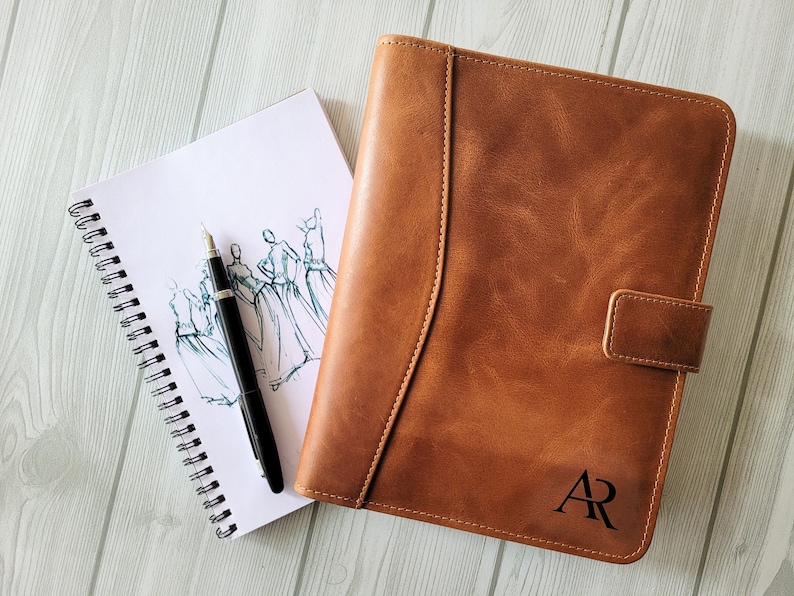 A5 Leather Journal Cover, Personalized Leather Portfolio, Custom A5 ...