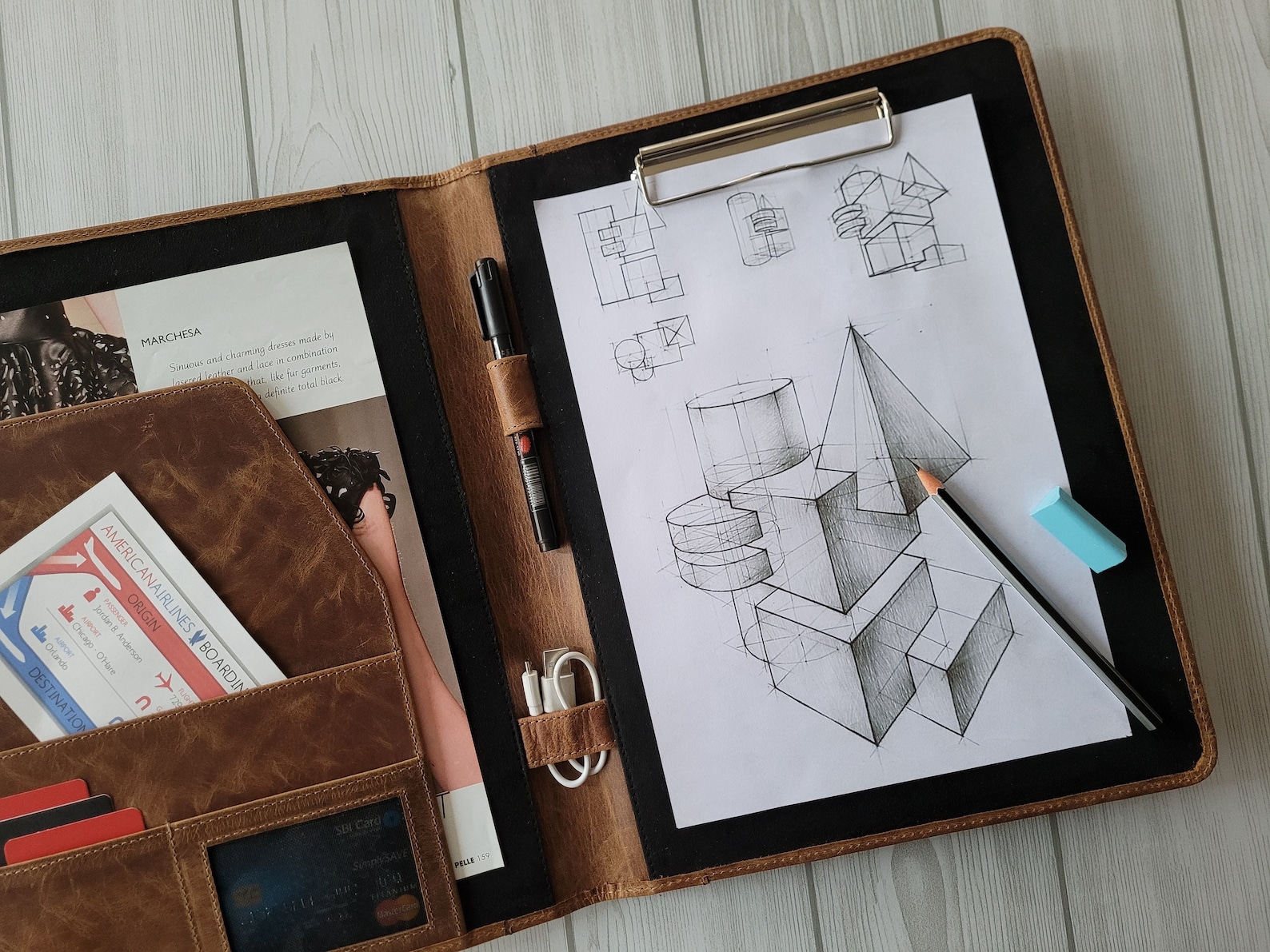 Personalized Leather Portfolio for Men, Custom Name&logo Leather ...