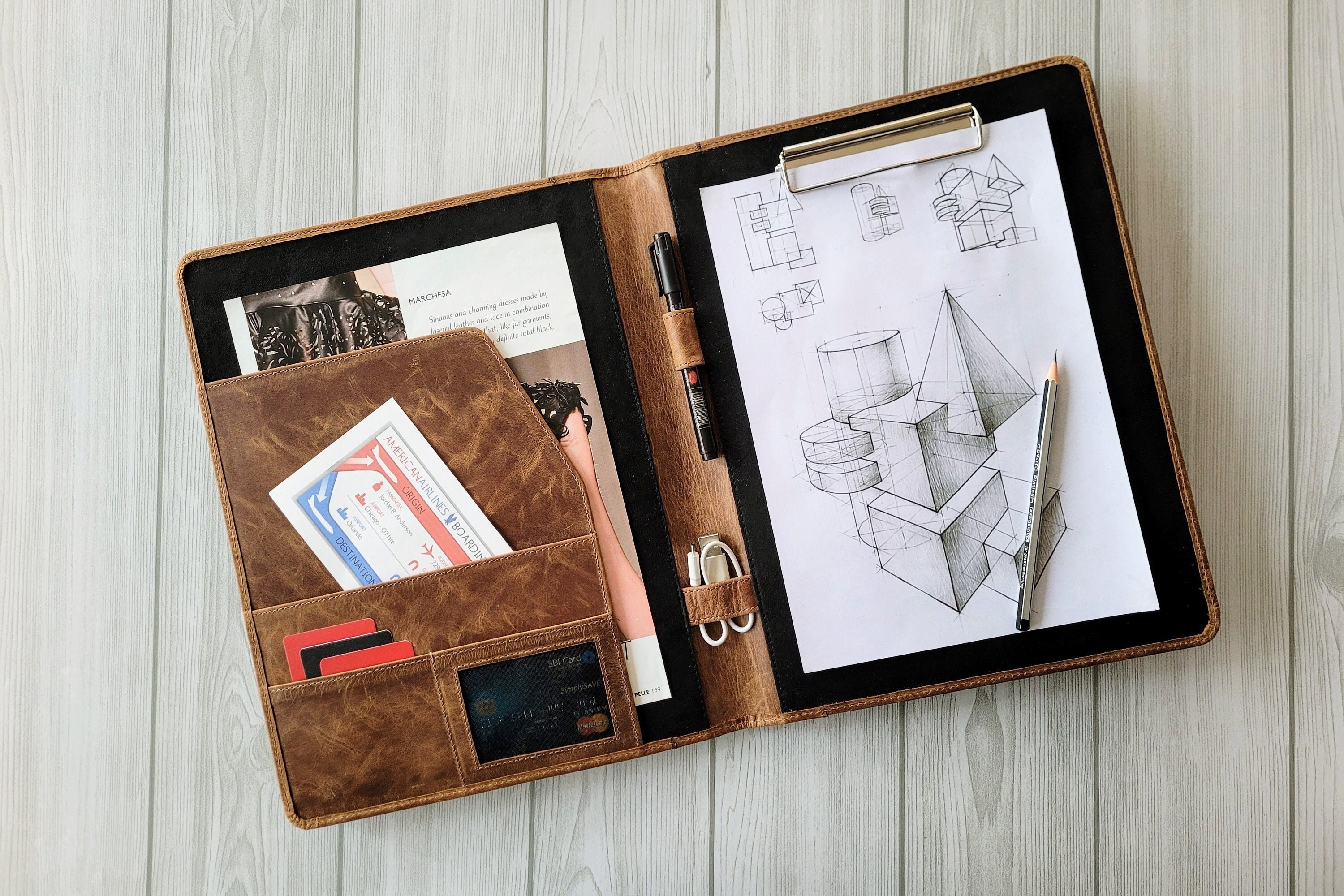 Personalized Leather Portfolio for Men, Custom Name&logo Leather ...