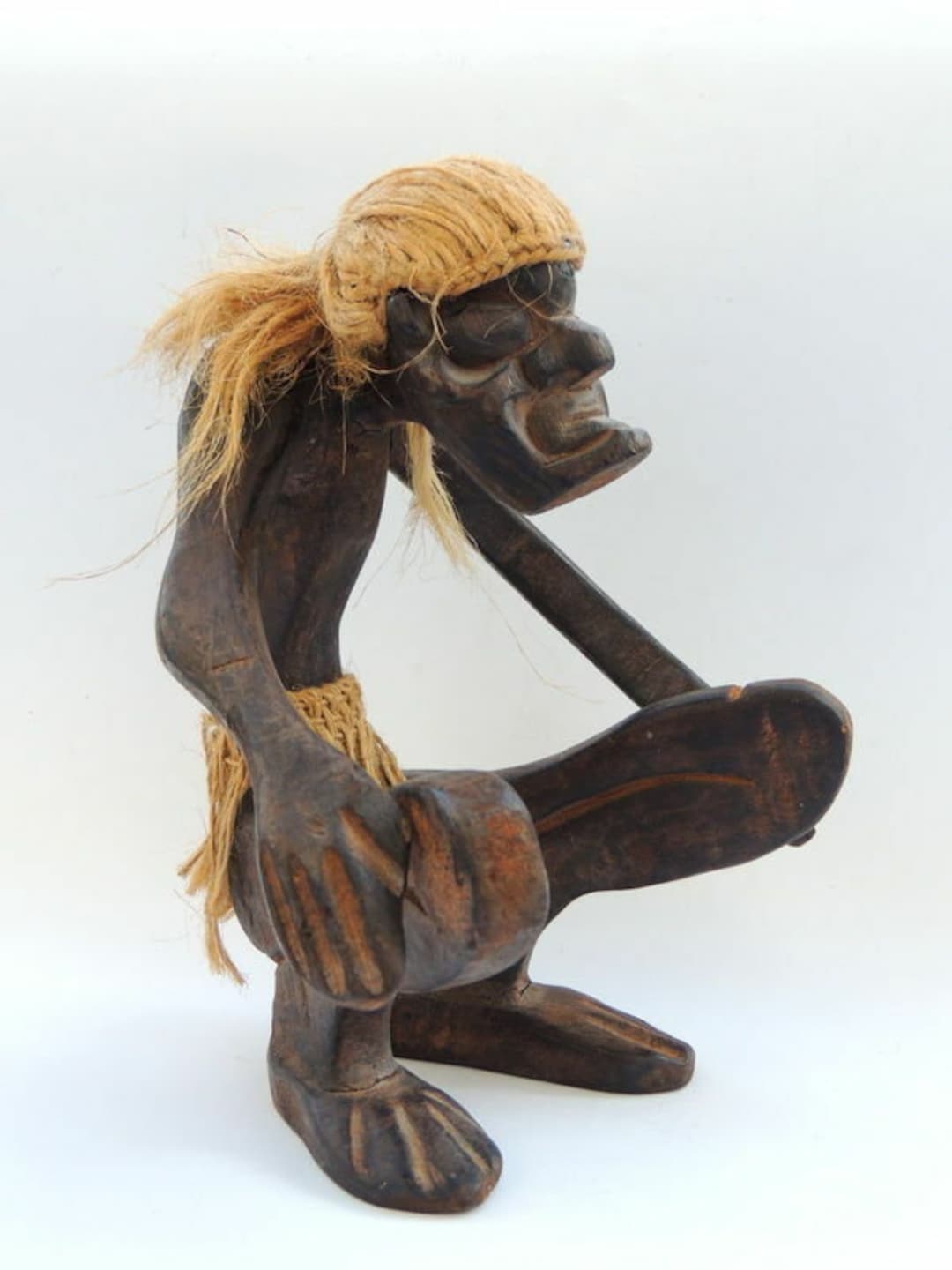 African Tarzan Primitive Vintage Hand Carved Wooden Decorative Figure ...