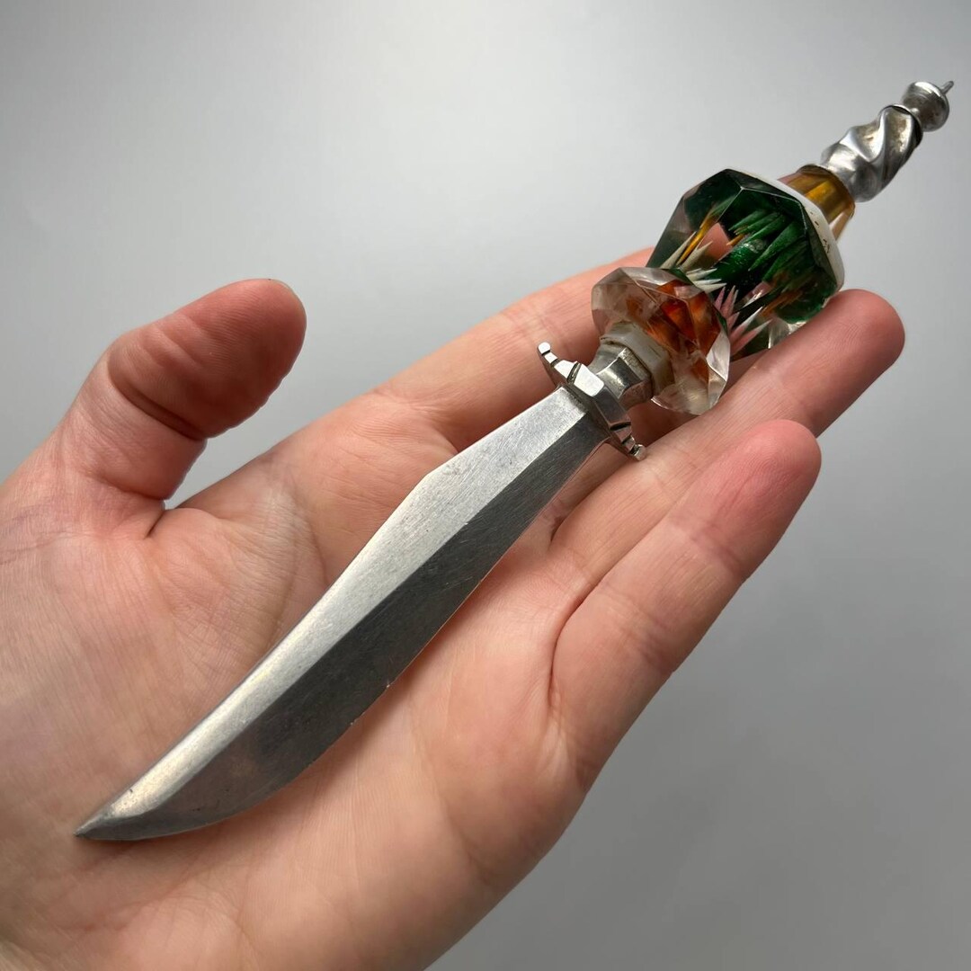 1980's Vintage Ballpoint Steel Pen Decorative Sword Aluminum Plexiglass ...