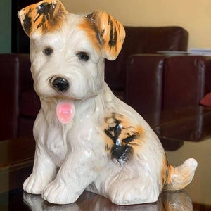 1940's Sitzendorf Germany Antique Porcelain Statue Figure Dog Terrier ...