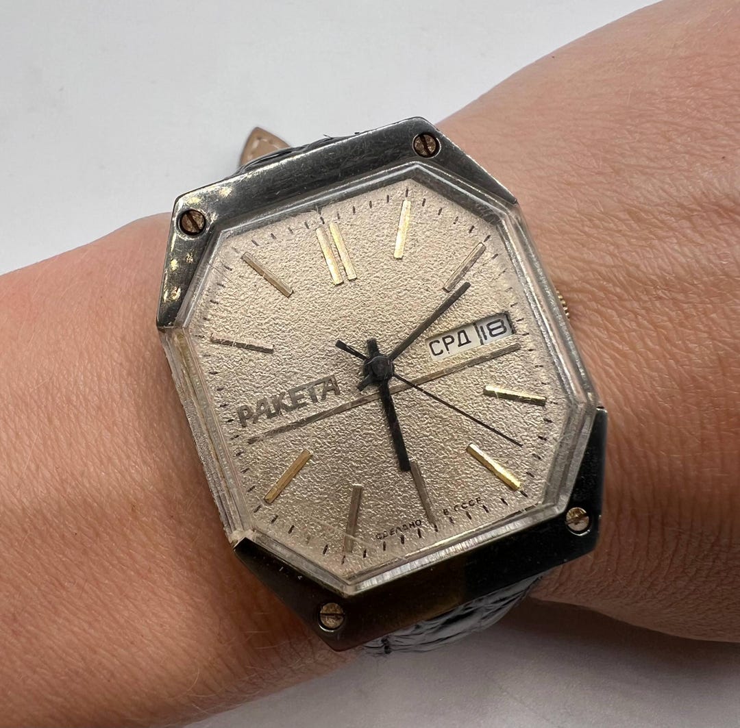 Vintage Raketa Mechanical Watch: Brutalist Octagon Case, USSR 1990s - Etsy