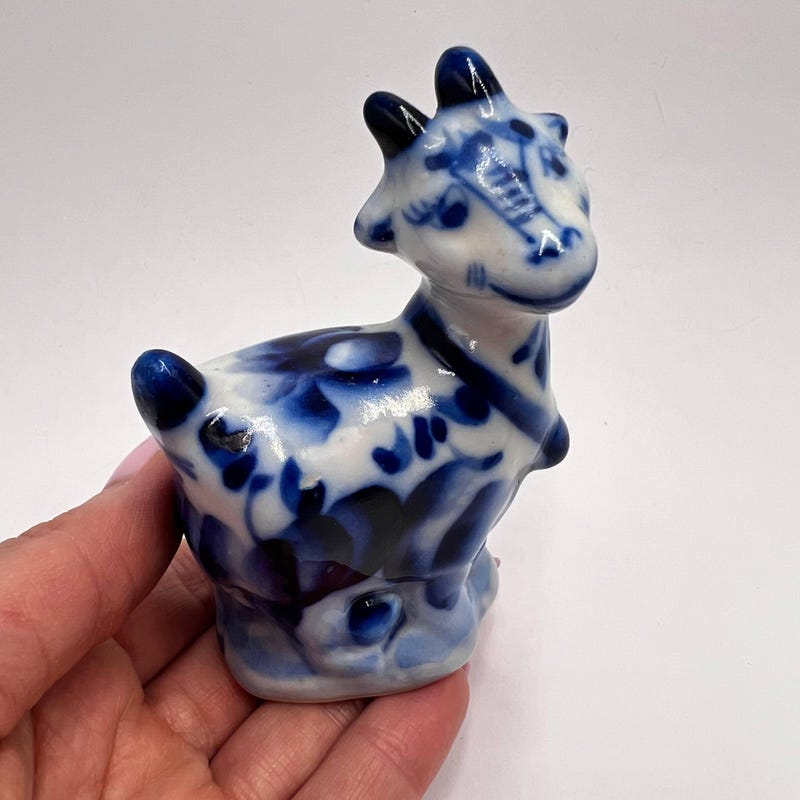 Porcelain Goat Figurine - Etsy