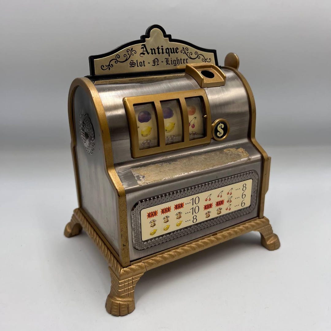 1970's Vintage Table Cigarette Lighter Casino Slot Machine Souvenir ...
