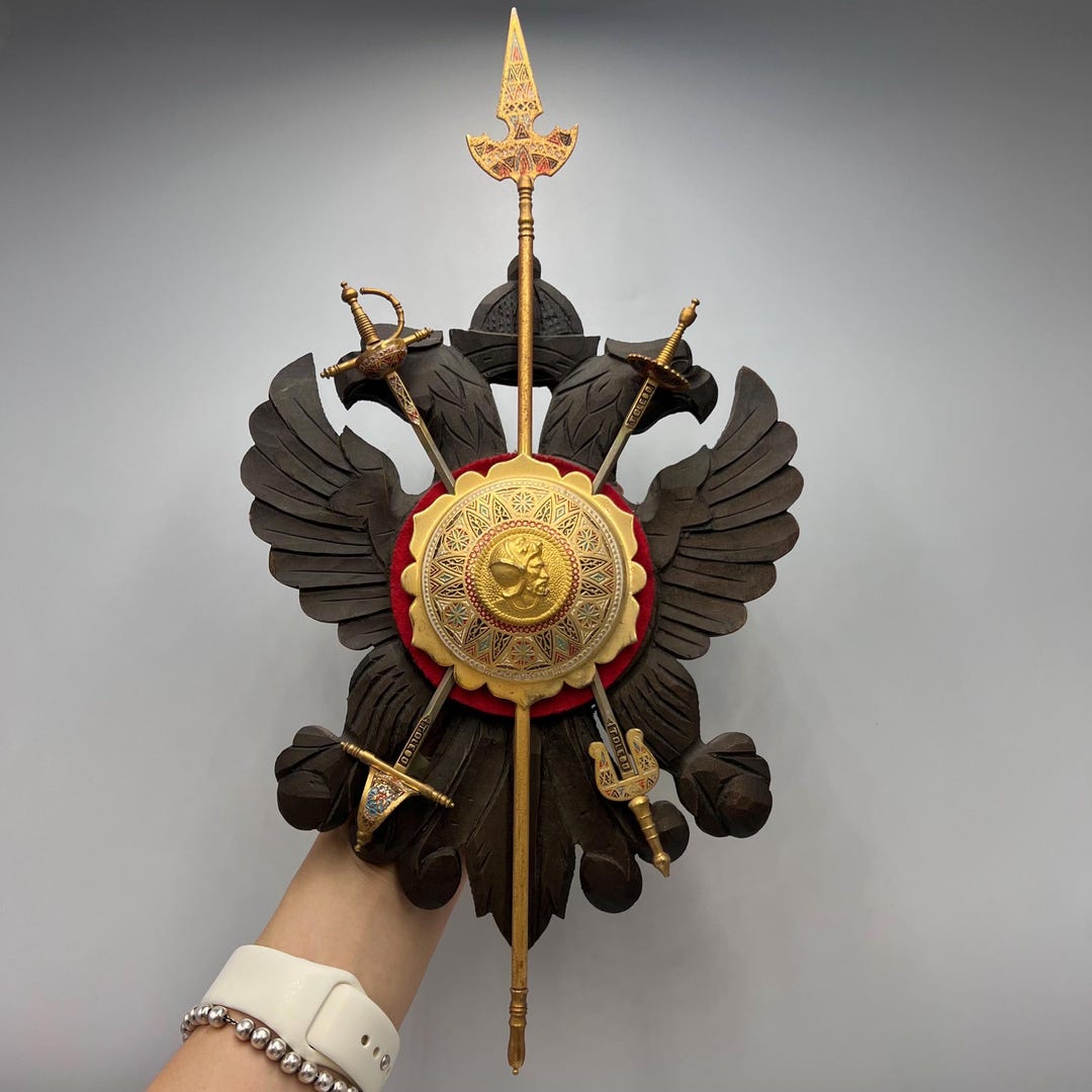 Toledo Vintage Set Toothpicks Cocktail Olive Picks Sword Brass Wood ...