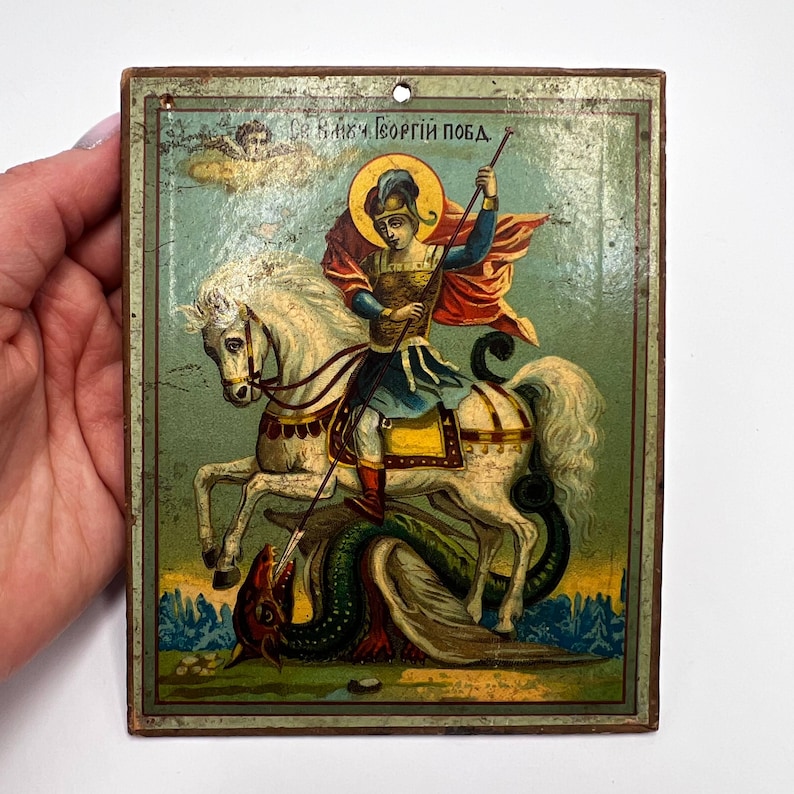 Antique St George Icon 19th Century Christian Religious Icon Prayer ...