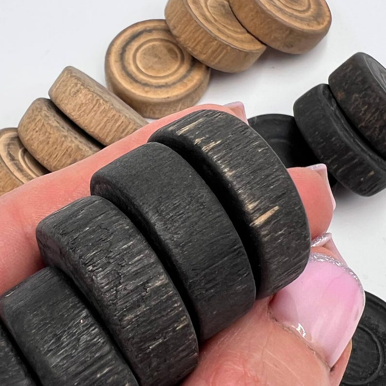 Vintage Wooden Checkers Set 1980s Folk Art Handmade in Original Box - Etsy