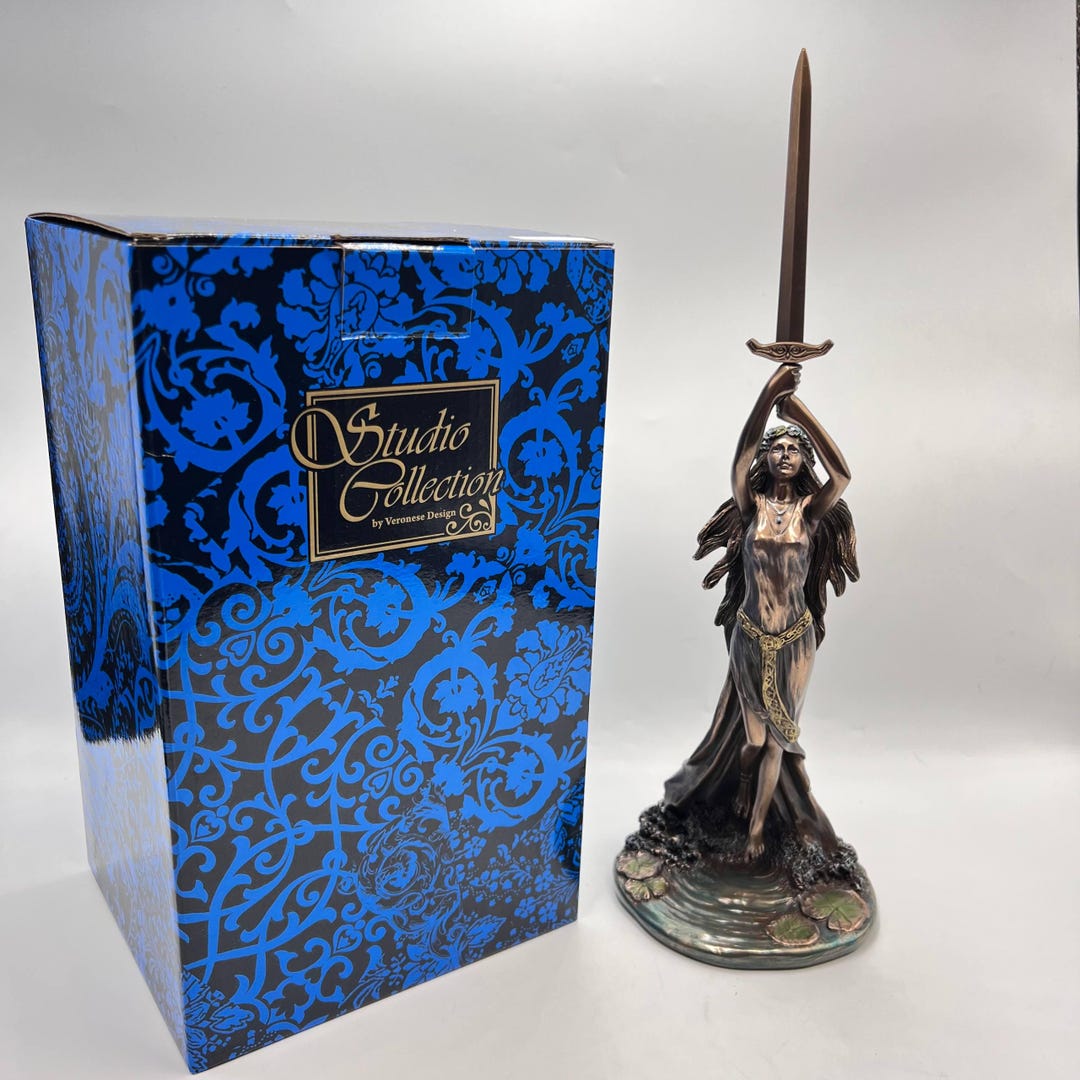 Lady of the Lake Excalibur Statue Bronze Fantasy Figurine Decor - Etsy ...