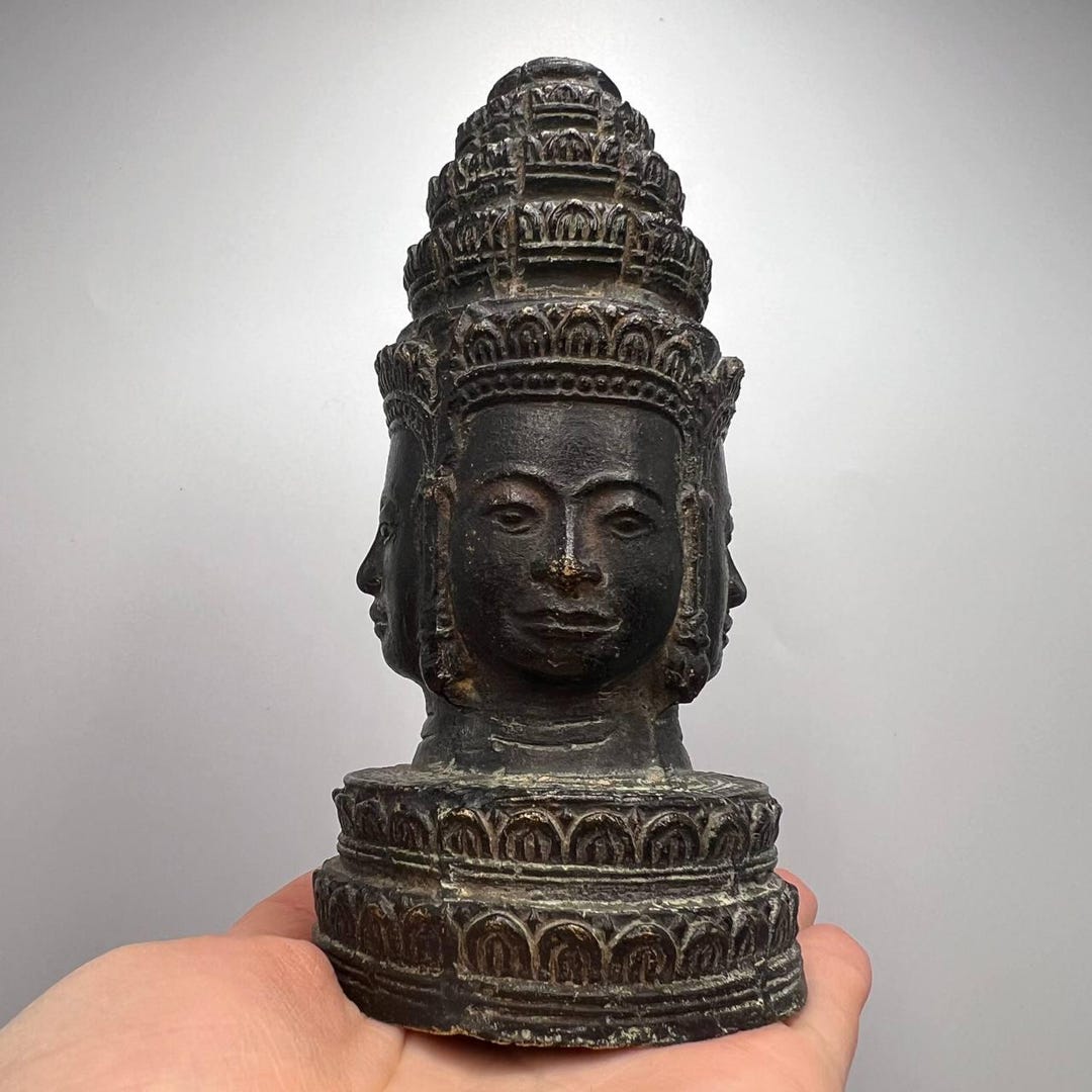 Vintage Bronze Shiva Head Statue: Buddhist Asian Art Decor - Etsy