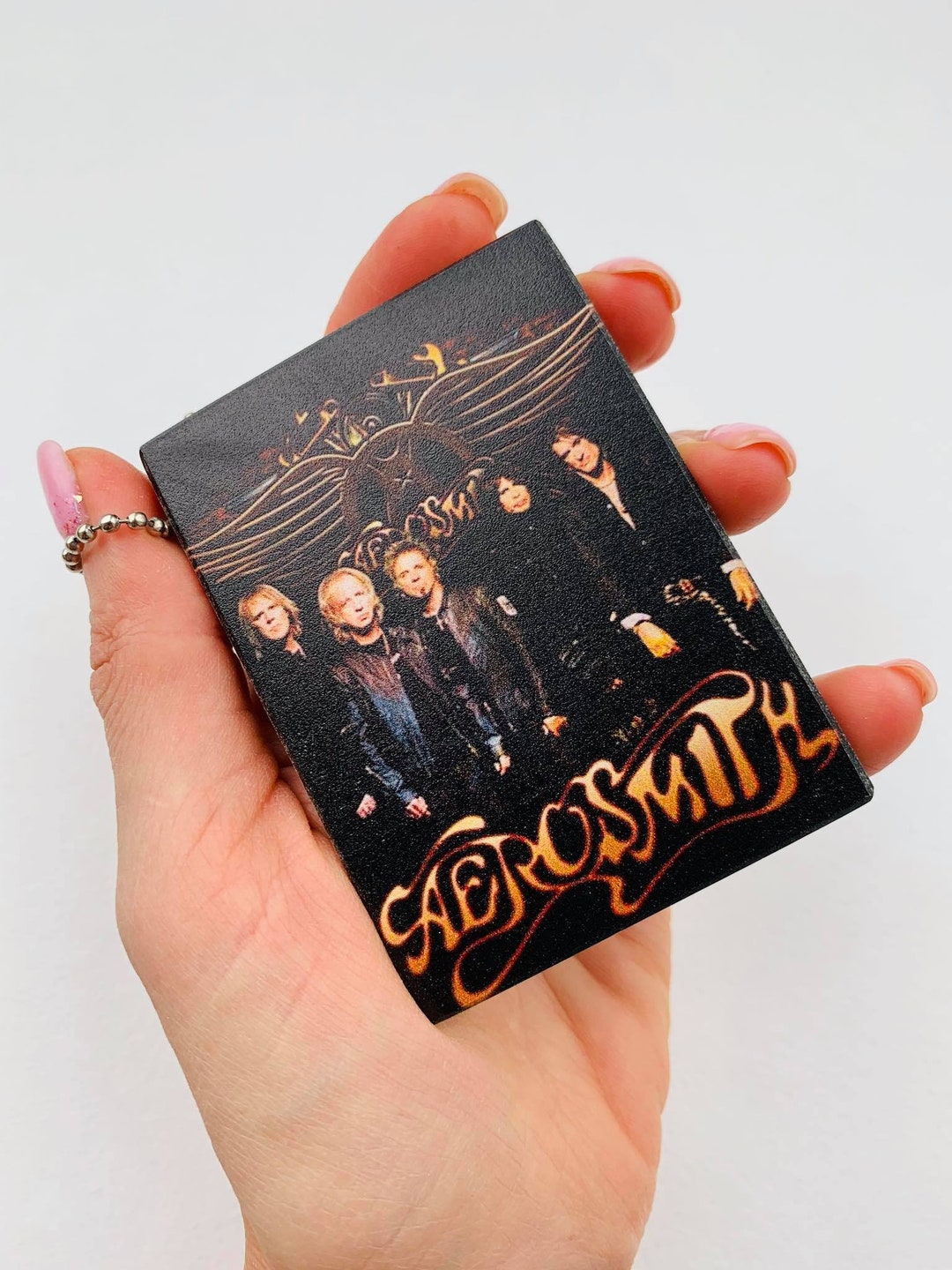 Magic Eco Toy Souvenir Handmade Wooden Rock Keychains Aerosmith - Etsy