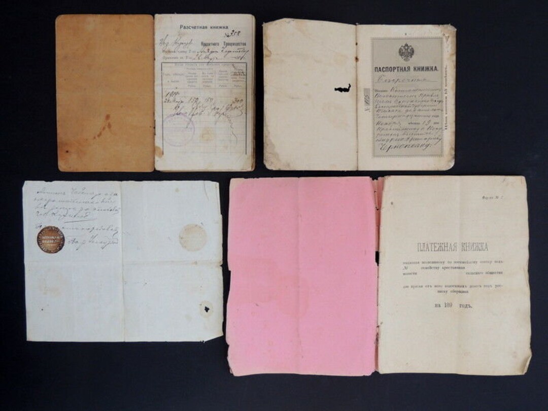 1896 Rare Lot Old Antique Passport Document Payment Bank Book - Etsy