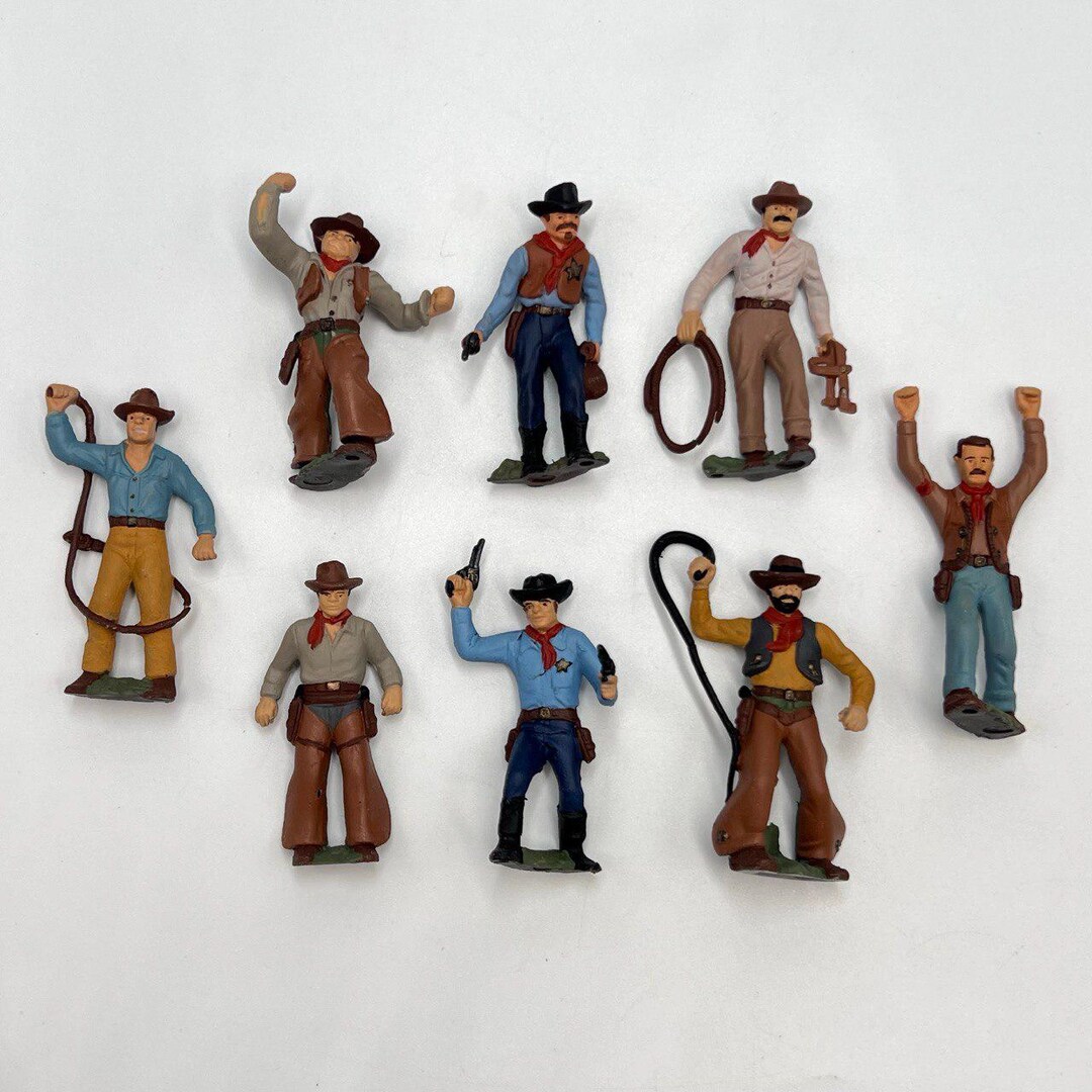Vintage Soviet USSR Plastic Character Set of 8 Soldiers Cowboys Signed ...