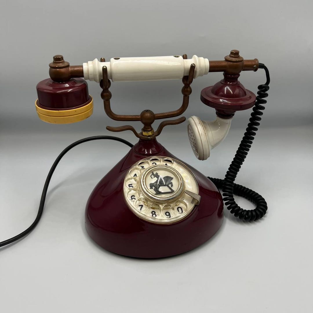 Rare Vintage Old Desk Phone Telephone Rotary Dial Signed Gift - 1970 ...