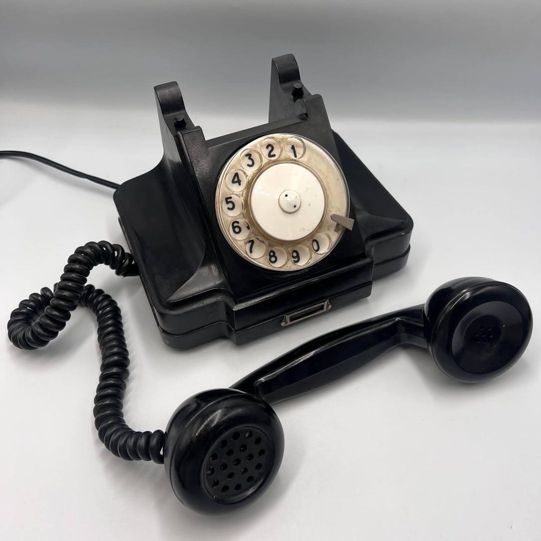 1959 Soviet Bakelite Telephone/vintage USSR Rotary Phone/retro Black ...
