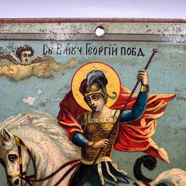 Antique St George Icon 19th Century Christian Religious Icon Prayer ...