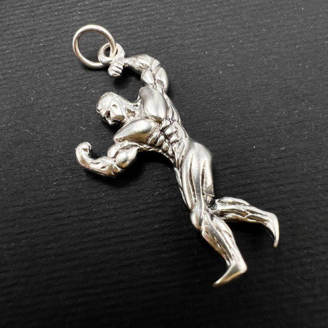 Vintage Sterling Silver Bodybuilder Pendant: 925 Fitness Charm - Etsy